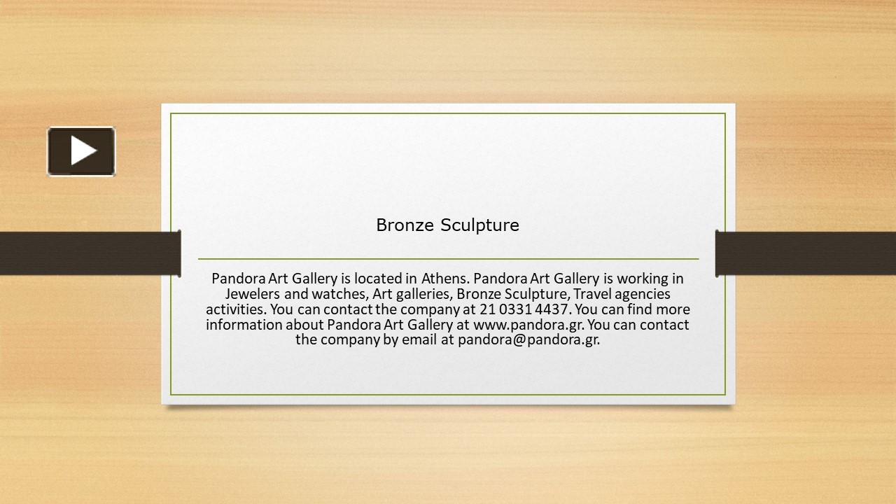 PPT – Bronze Sculpture PowerPoint presentation | free to download - id ...