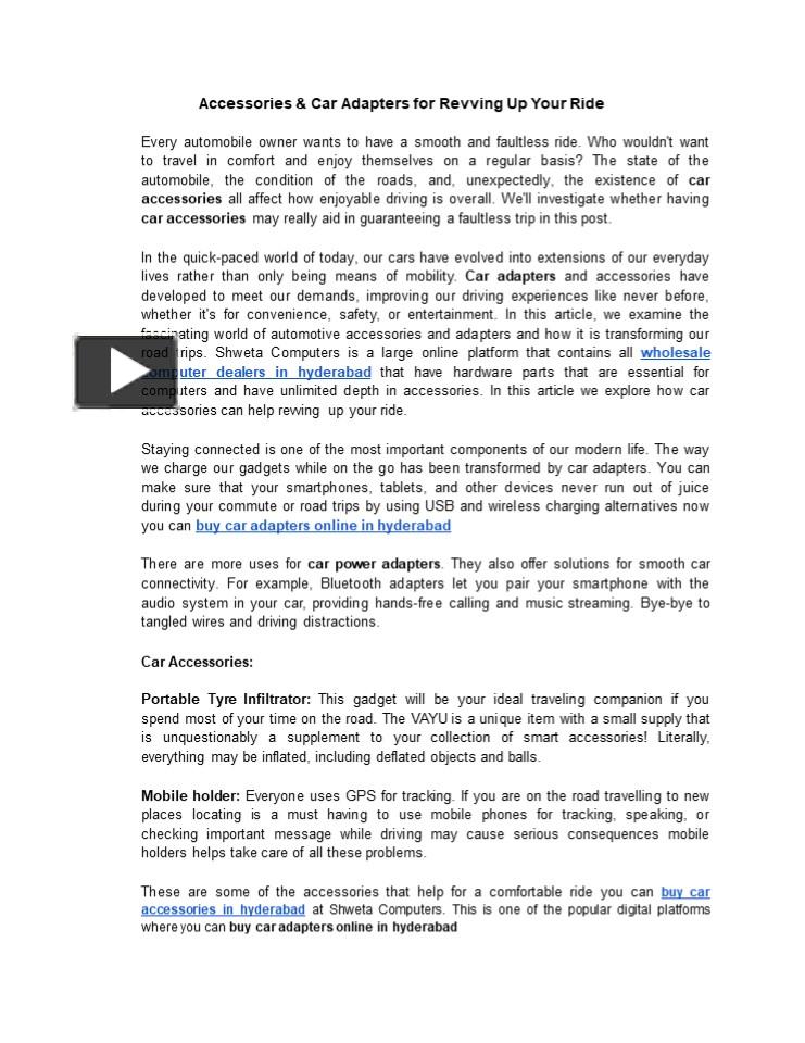 Accessories & Car Adapters for Revving Up Your Ride presentation | free ...