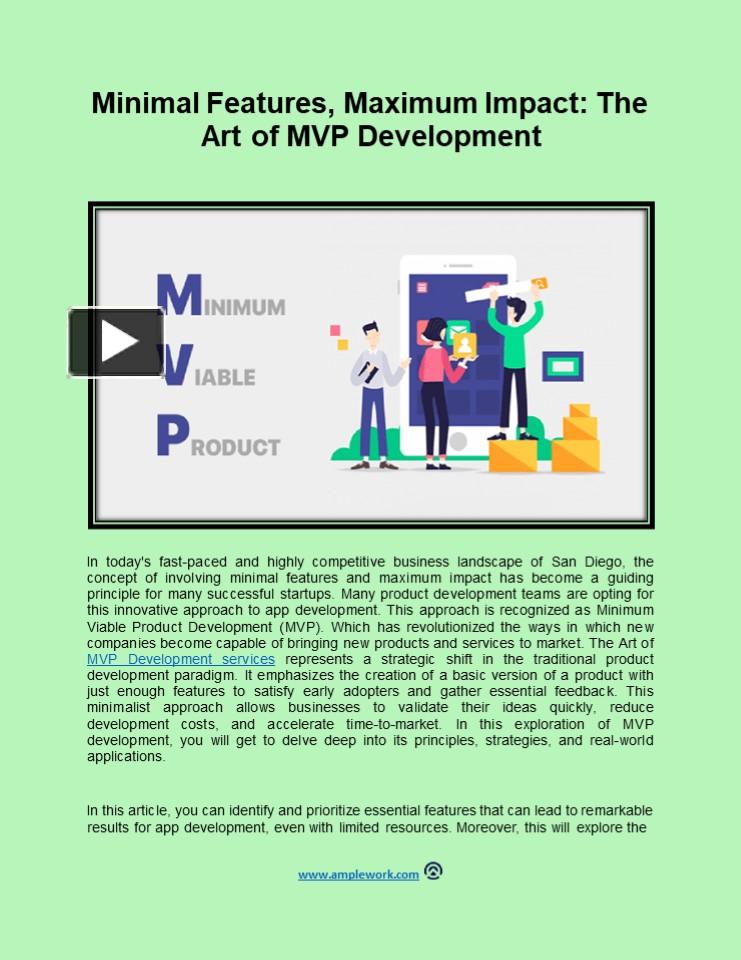 Minimal Features, Maximum Impact: The Art of MVP Development ...