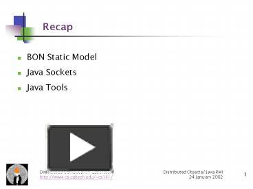 PPT – Recap PowerPoint presentation | free to view - id: 97cd1-NGU2O
