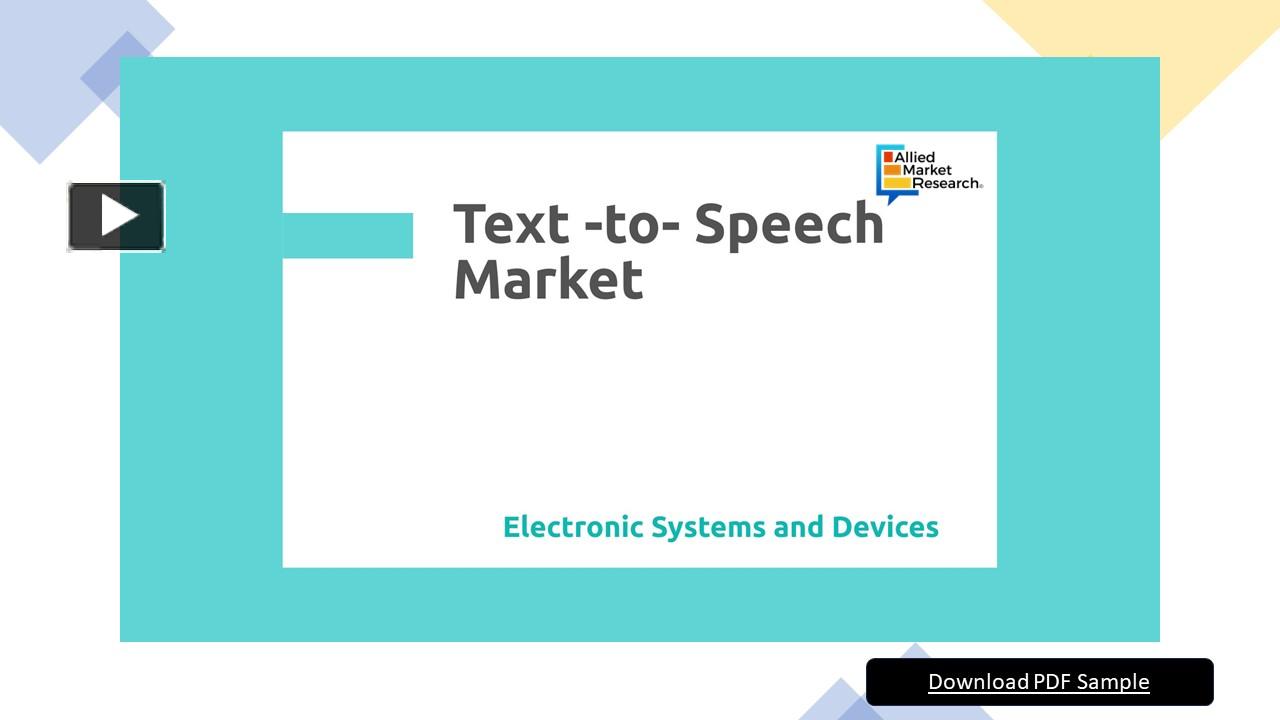 Text-to-speech Market presentation | free to download