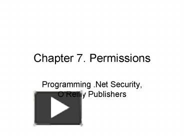 Chapter 7. Permissions presentation | free to download