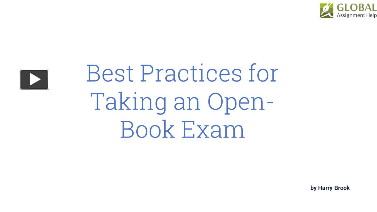 PPT – Best Practices for Taking an Open Book Exam PowerPoint ...