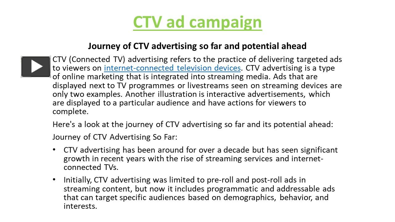 CTV ad campaign presentation | free to download