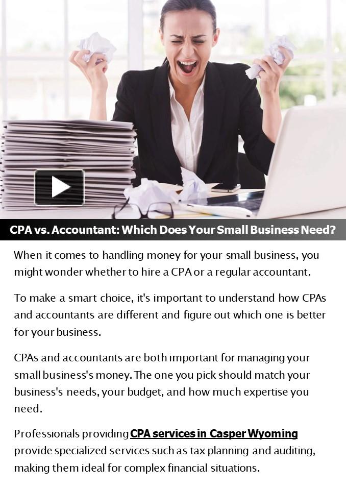 CPA vs. Accountant: Which Does Your Small Business Need? presentation ...