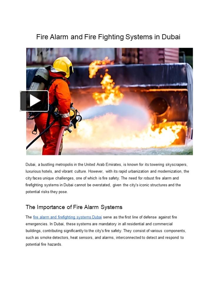PPT – Fire Alarm and Fire Fighting Systems in Dubai PowerPoint ...