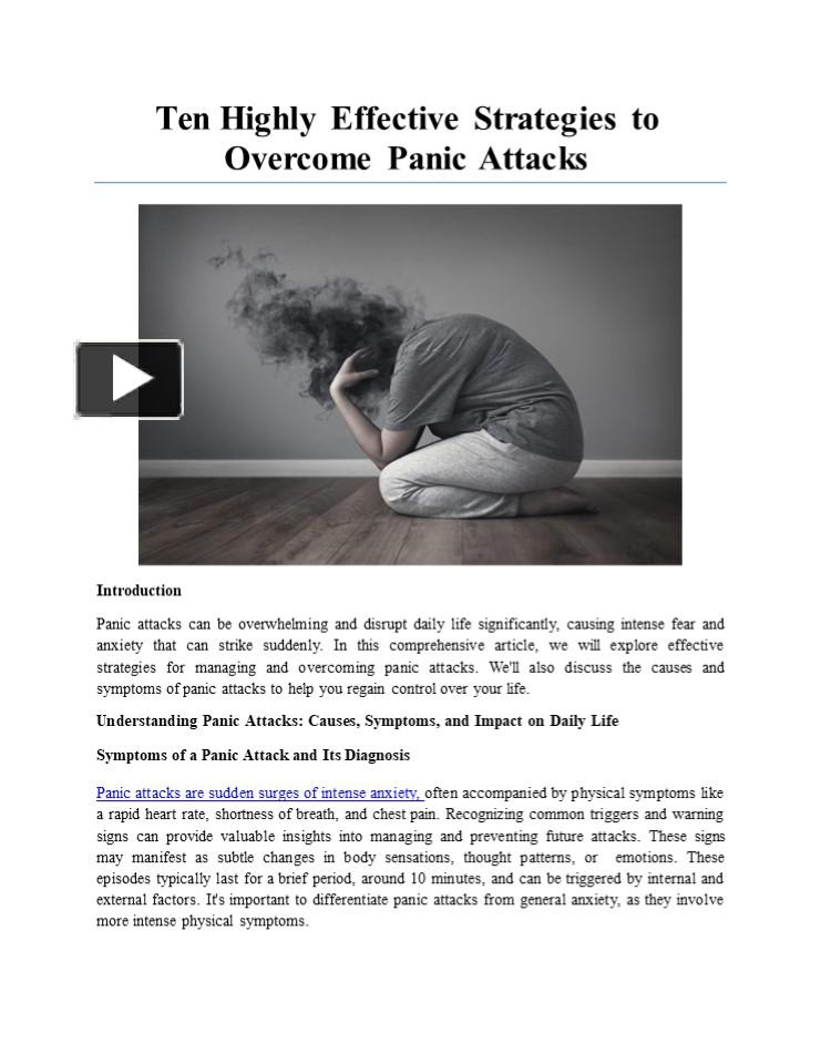 PPT – Ten Highly Effective Strategies for Overcoming Panic Attacks ...