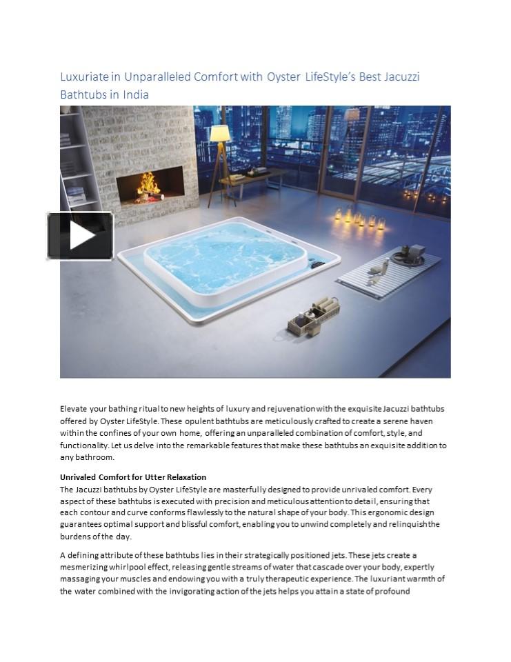 PPT – Luxuriate in Unparalleled Comfort with Oyster LifeStyle’s Best ...