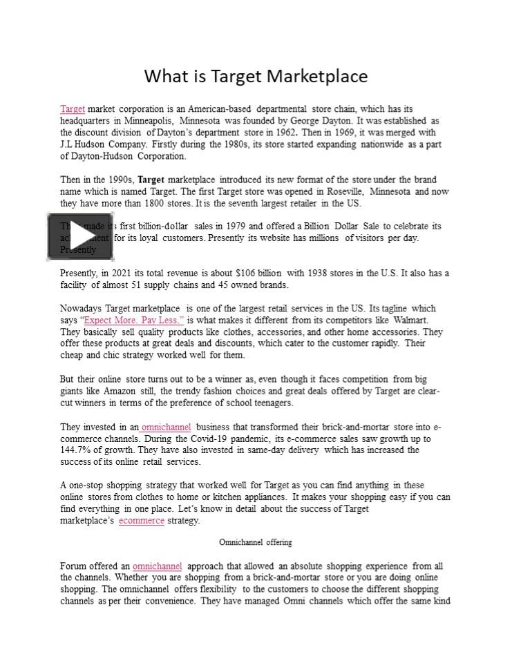 target marketplace presentation | free to download