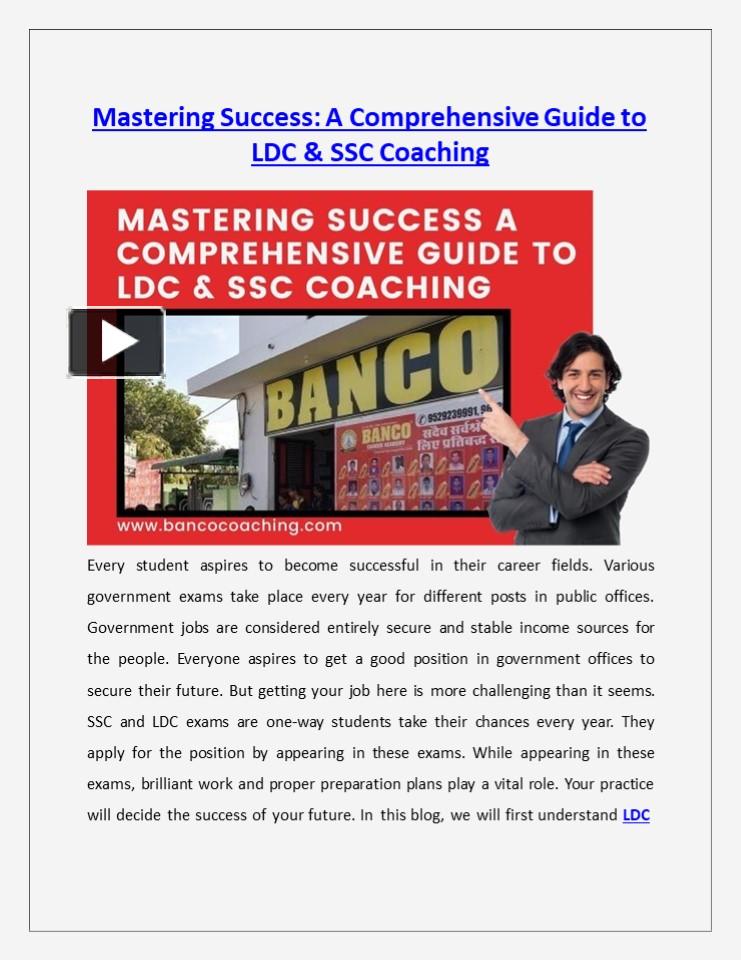 PPT – A Comprehensive Guide to LDC & SSC Coaching PowerPoint ...