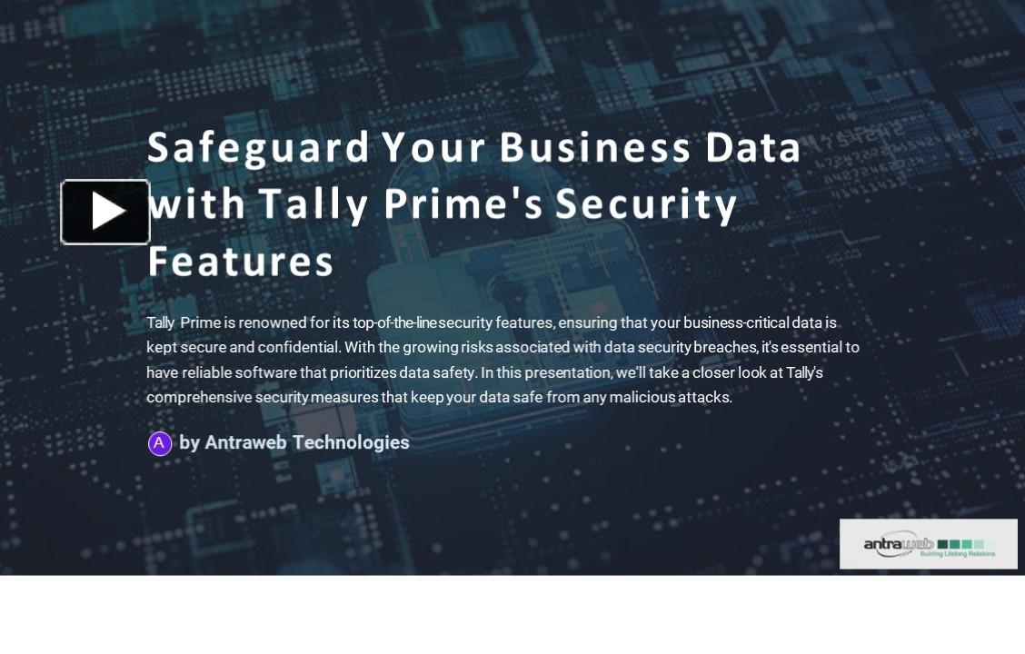 Tally Prime's Security Features: Safeguarding Your Business Data ...