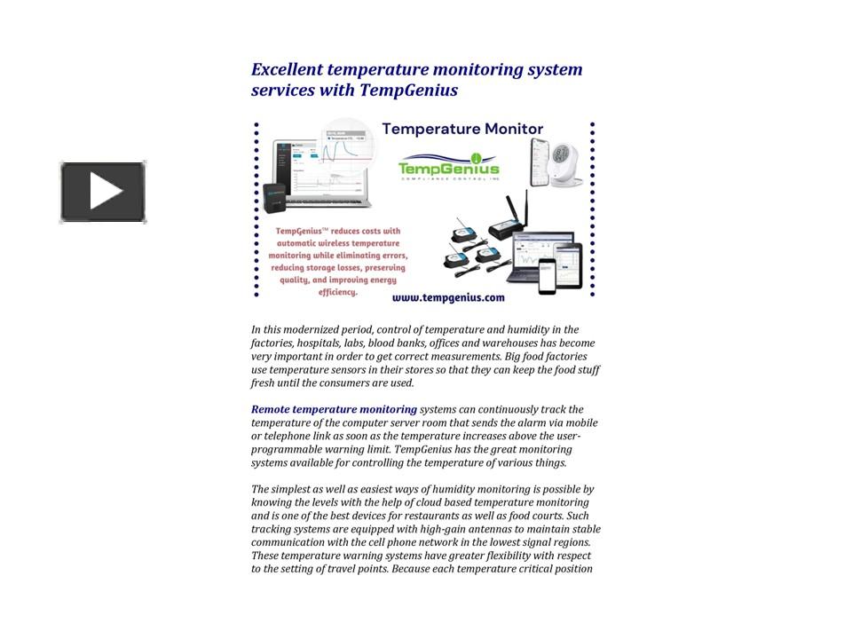 PPT – Excellent temperature monitoring system services with TempGenius ...