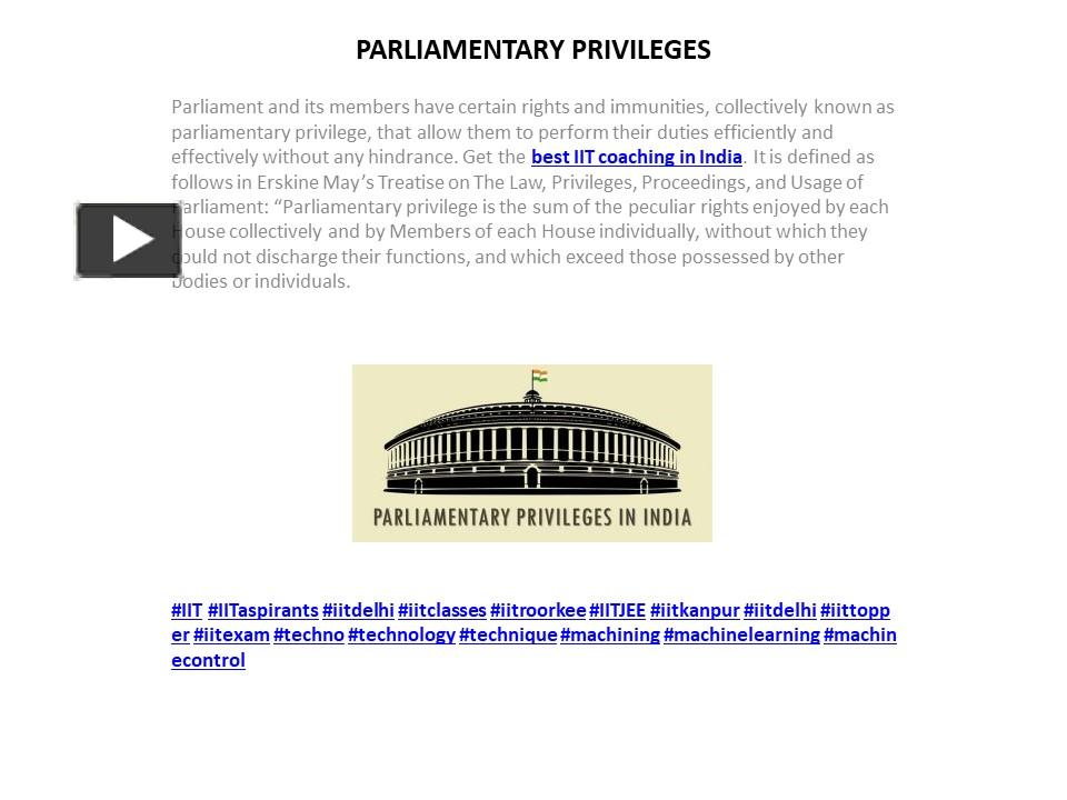 PARLIAMENTARY PRIVILEGES presentation | free to download