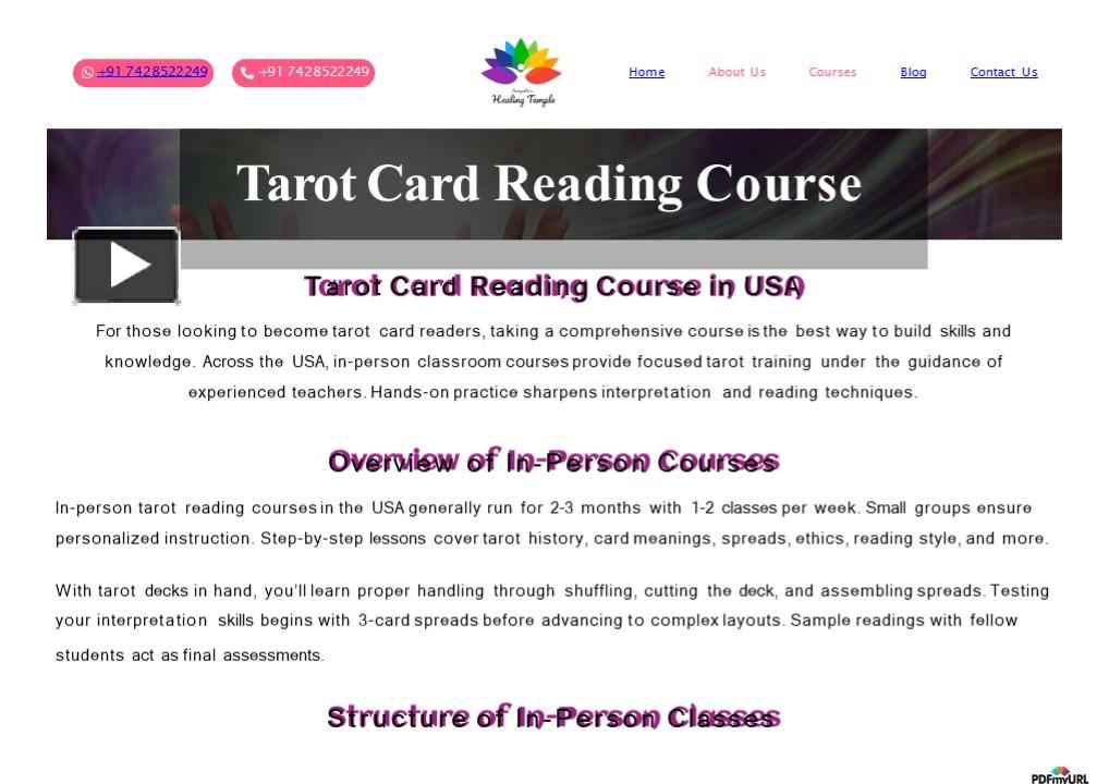 PPT – Tarot Card Reading Course in USA PowerPoint presentation | free ...