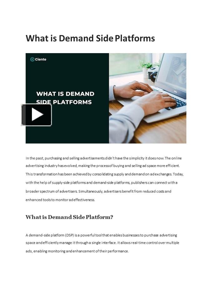 What is Demand Side Platforms. presentation | free to download