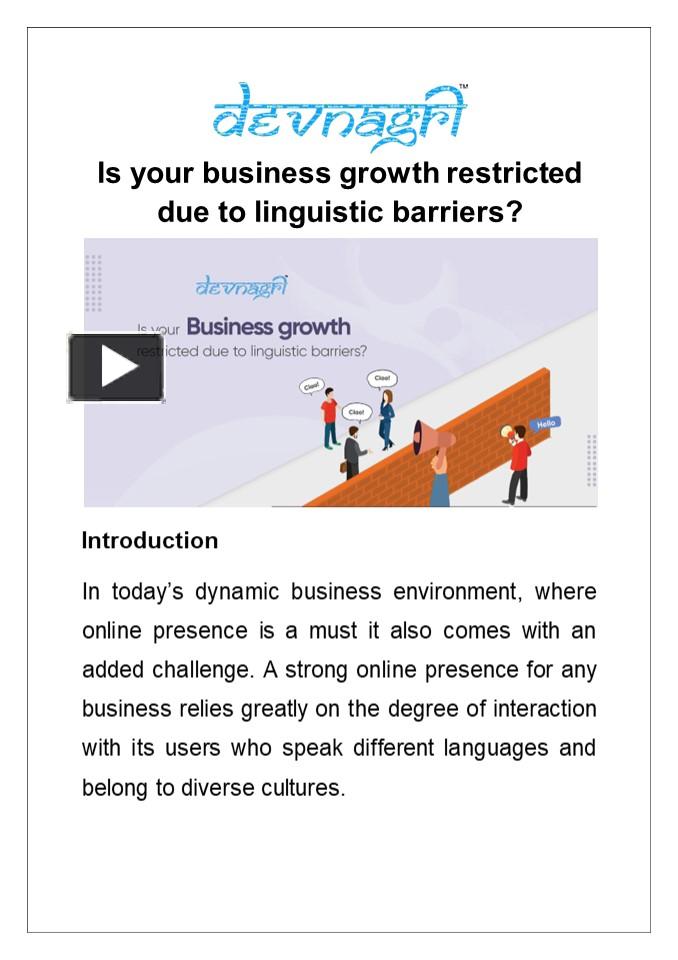 Is your business growth restricted due to linguistic barriers ...