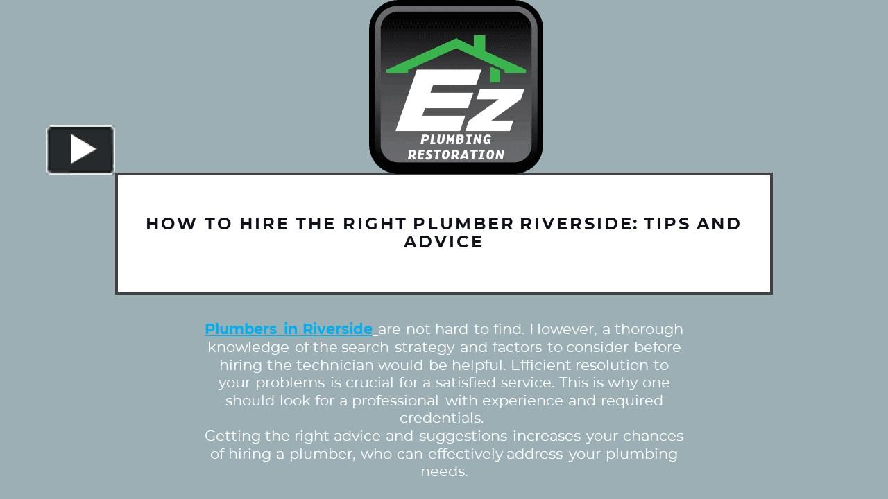 PPT – Riverside Plumbers PowerPoint presentation | free to download ...