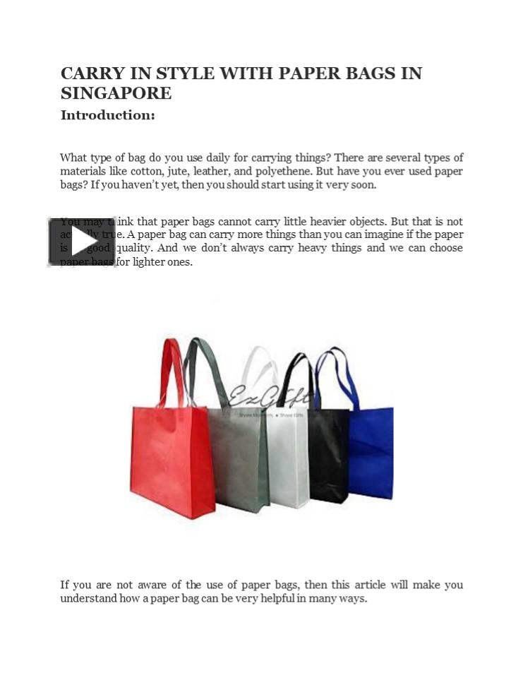 PPT – CARRY IN STYLE WITH PAPER BAGS IN SINGAPORE (1) PowerPoint ...