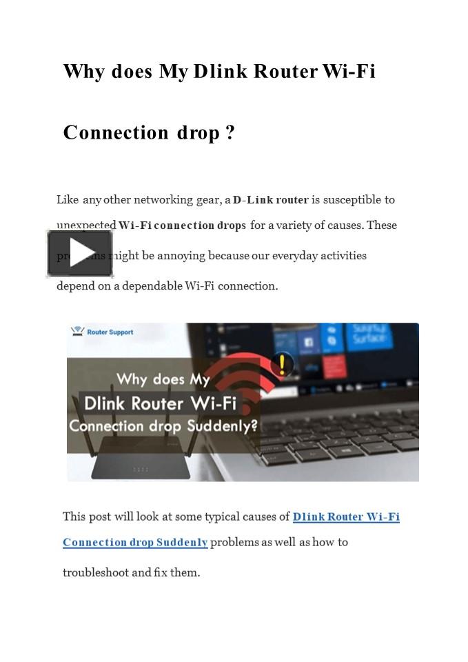 PPT – Why does My Dlink Router Wi-Fi Connection drop Suddenly ...
