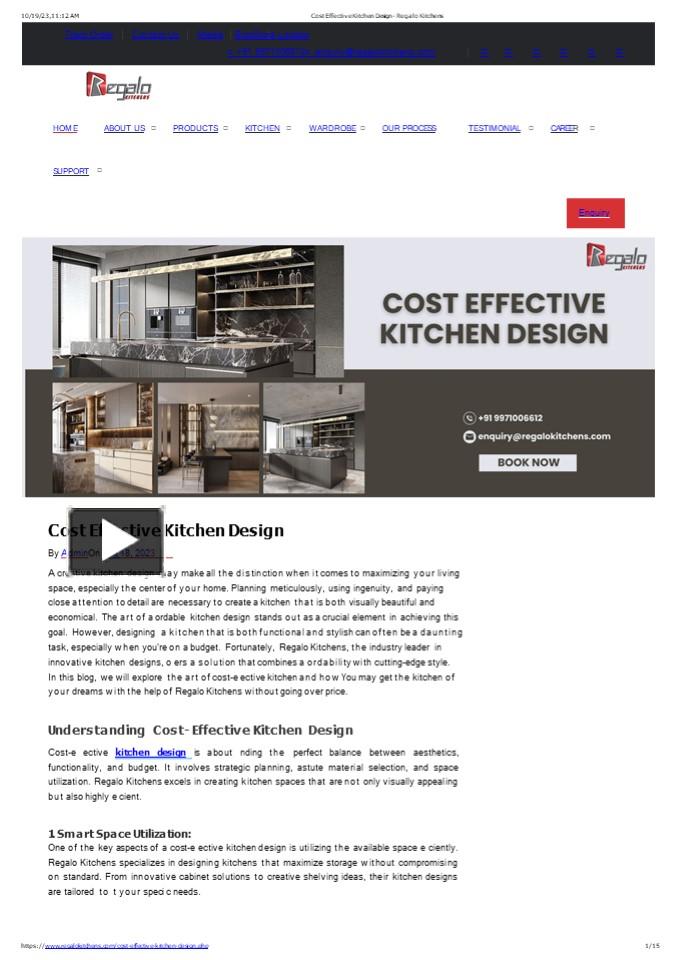 Cost Effective Kitchen Design presentation | free to download