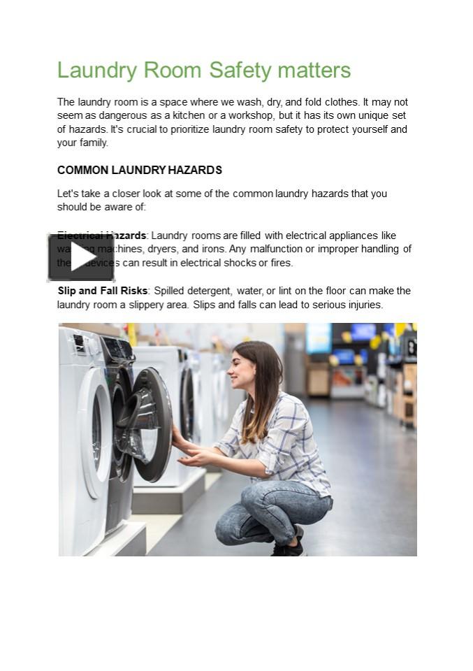 laundry room safety checklist presentation | free to download