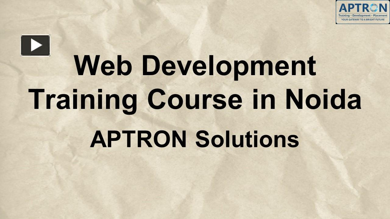 PPT – Web Development Training Course in Noida PowerPoint presentation ...