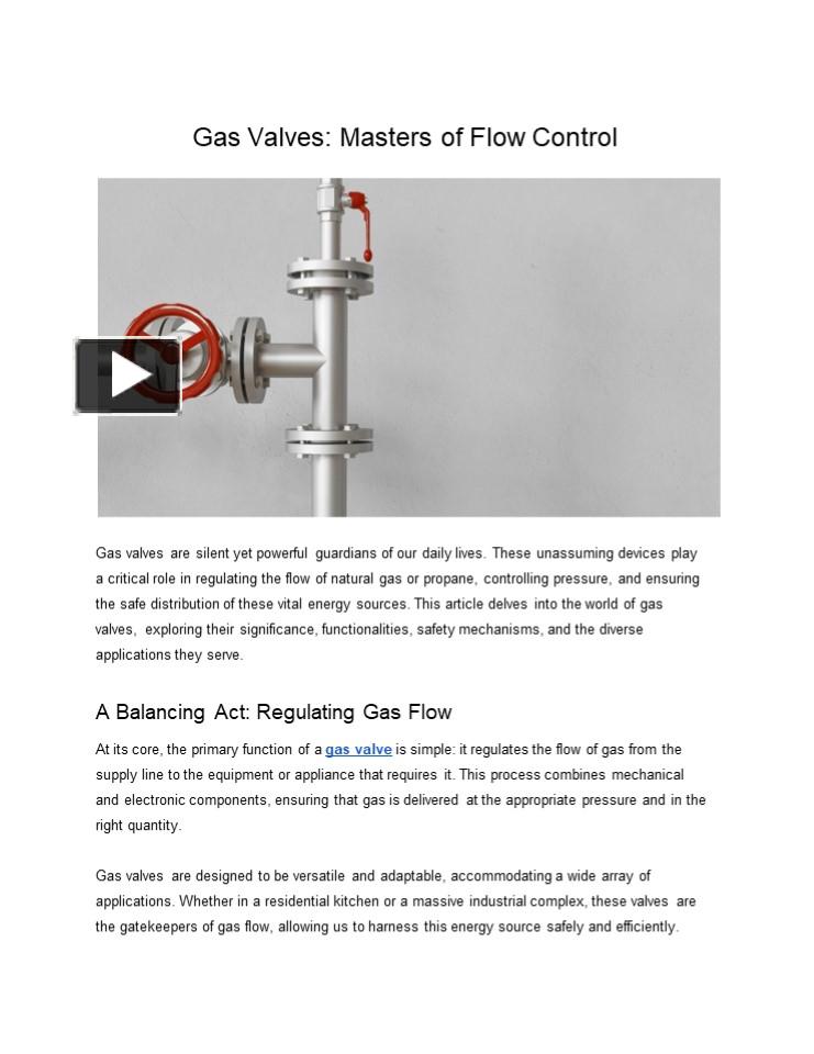 PPT – Gas Valves: Masters of Flow Control PowerPoint presentation ...