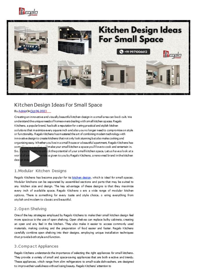 PPT – Kitchen Design Ideas For Small Space PowerPoint presentation ...
