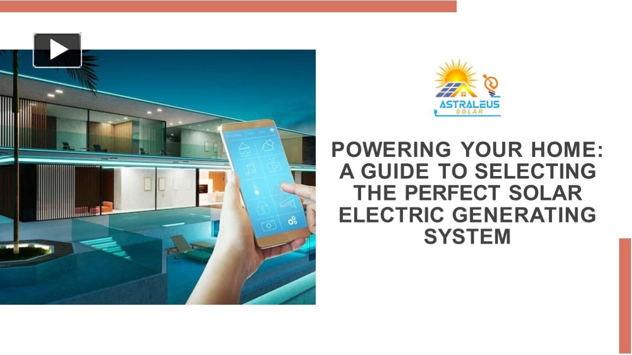 PPT – Best solar electric system for your home | Astraleus Solar ...