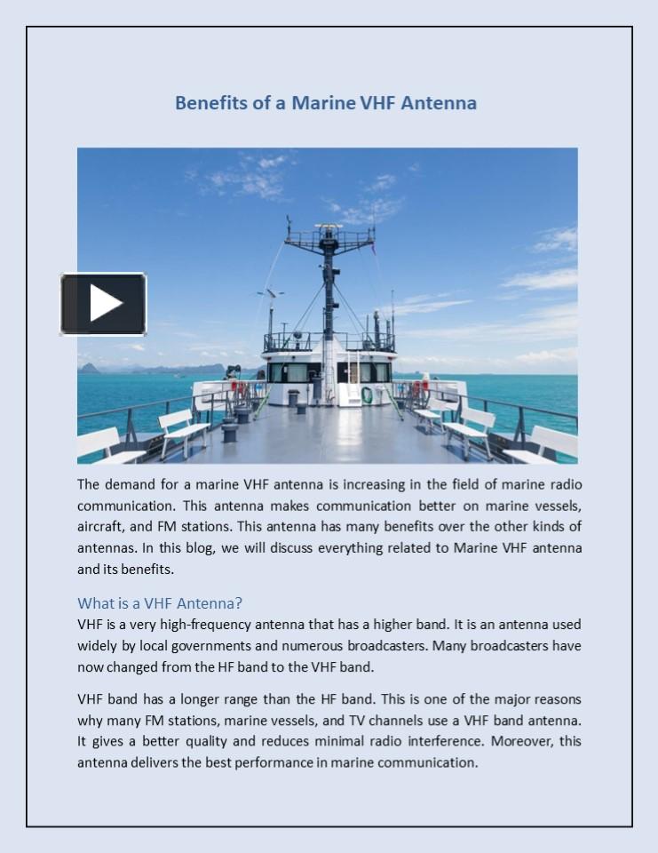 PPT – Benefits of a Marine VHF Antenna PowerPoint presentation | free ...