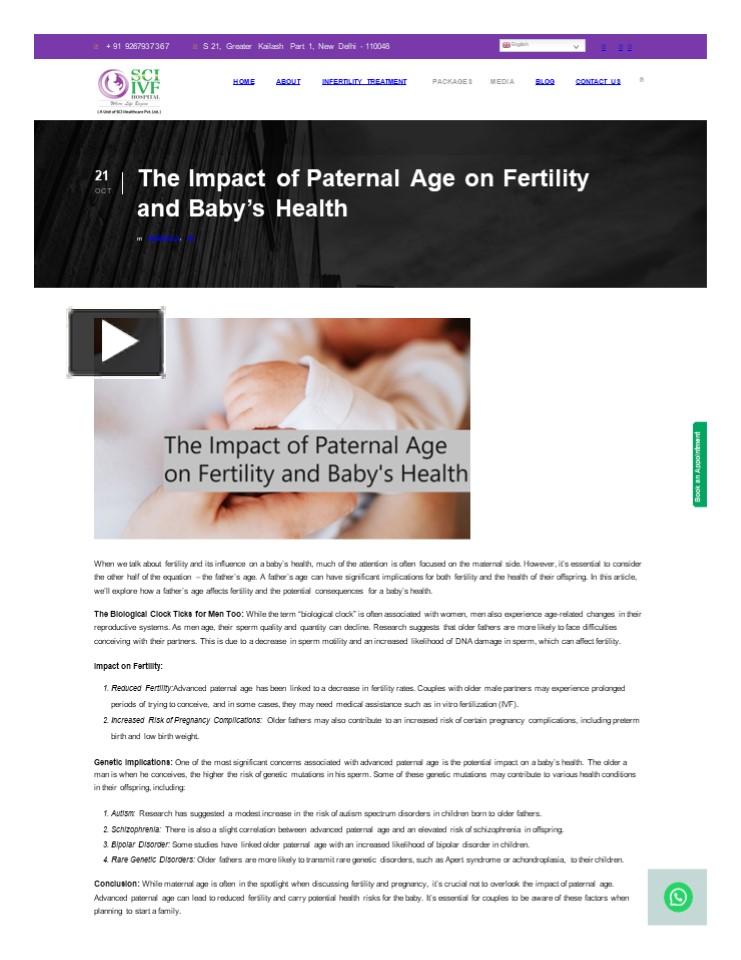 The Impact of Paternal Age on Fertility and Baby's Health presentation ...