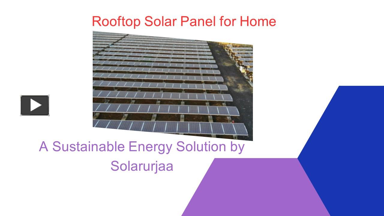 Rooftop Solar Panel for Home A Sustainable Energy Solution by ...