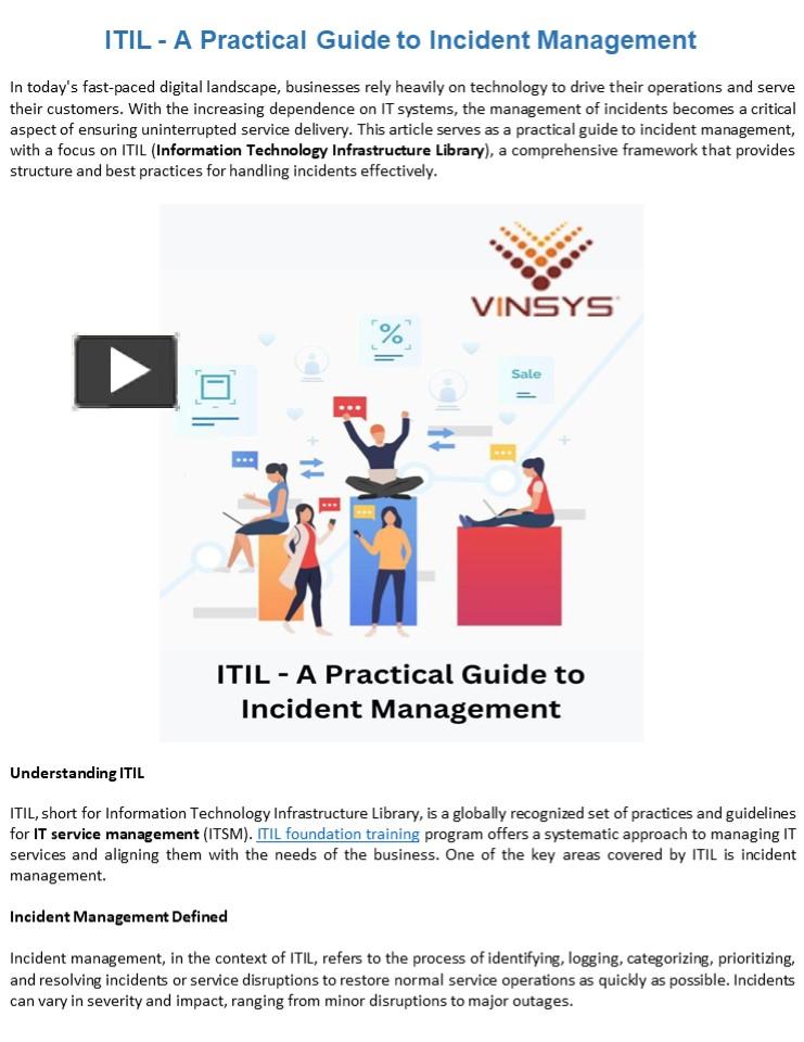 ITIL - A Practical Guide to Incident Management presentation | free to ...