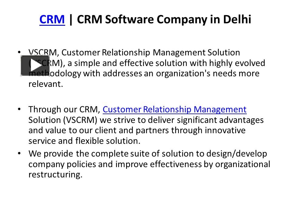 PPT – CRM | CRM Software Company in Delhi PowerPoint presentation ...