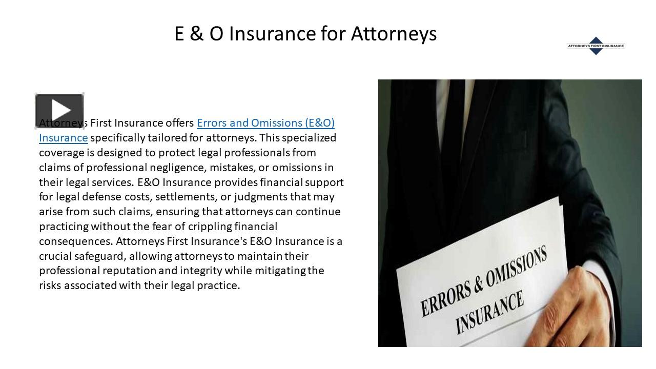 E & O Insurance for Attorneys presentation | free to download