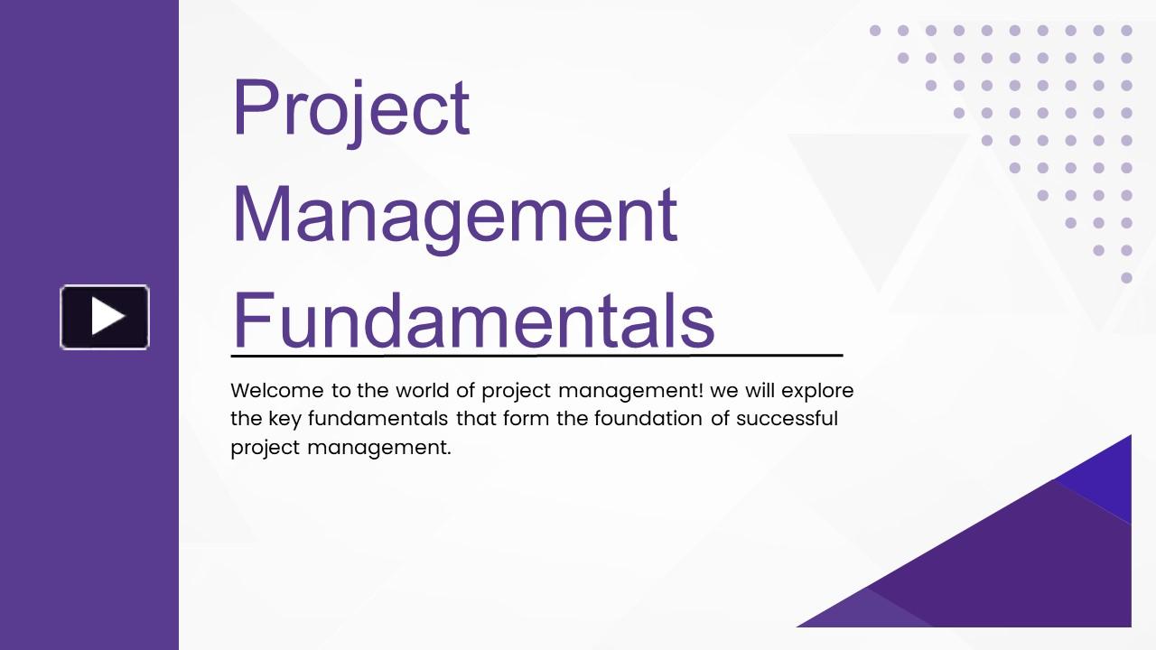 Project Management Fundamentals presentation | free to download