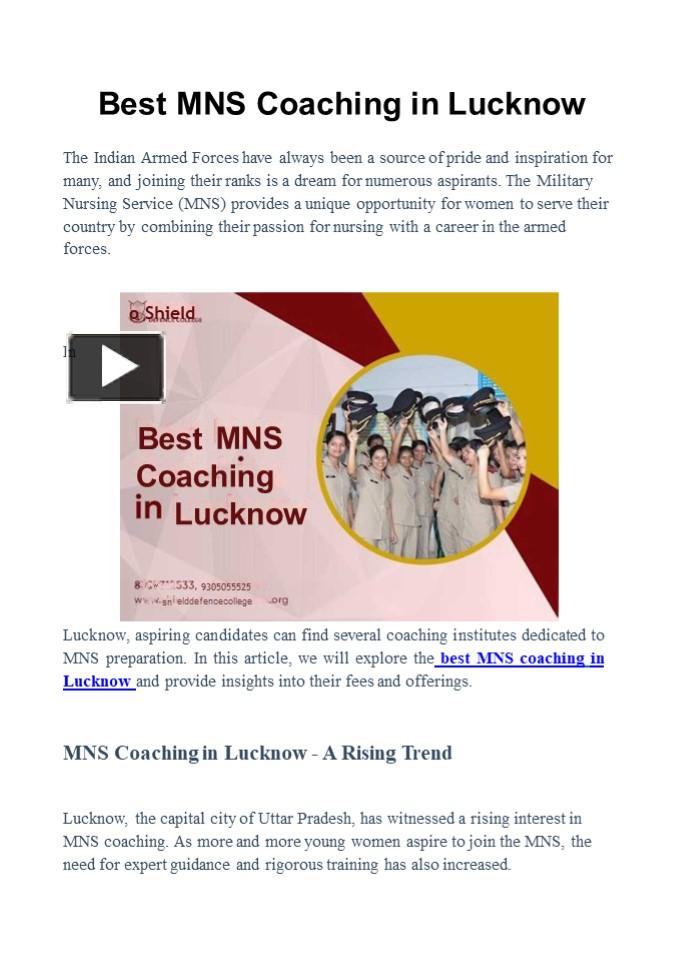 PPT – Best MNS Coaching in Lucknow PowerPoint presentation | free to ...