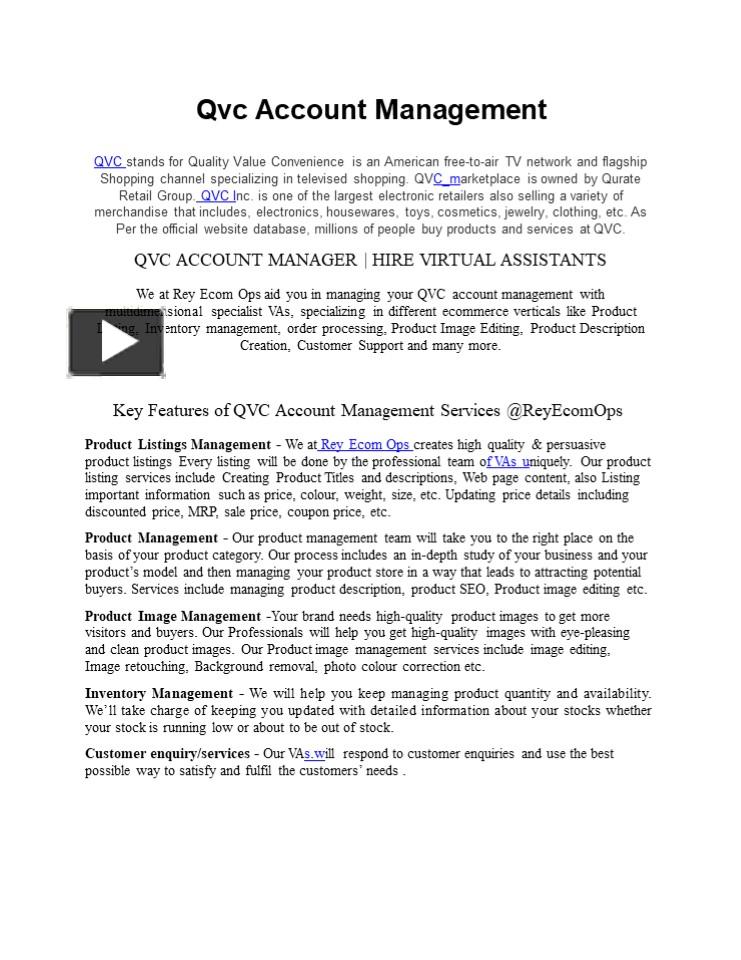 Qvc Account Management (1) presentation | free to download