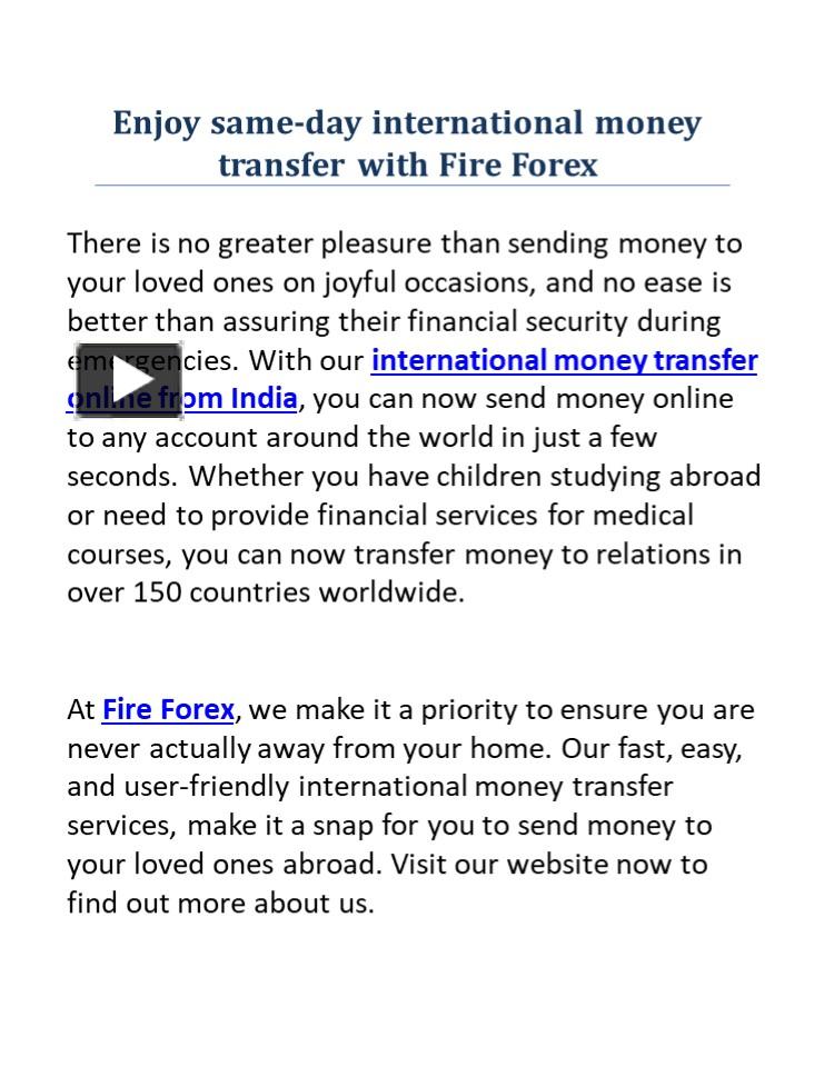 PPT – Enjoy same-day international money transfer with Fire Forex ...