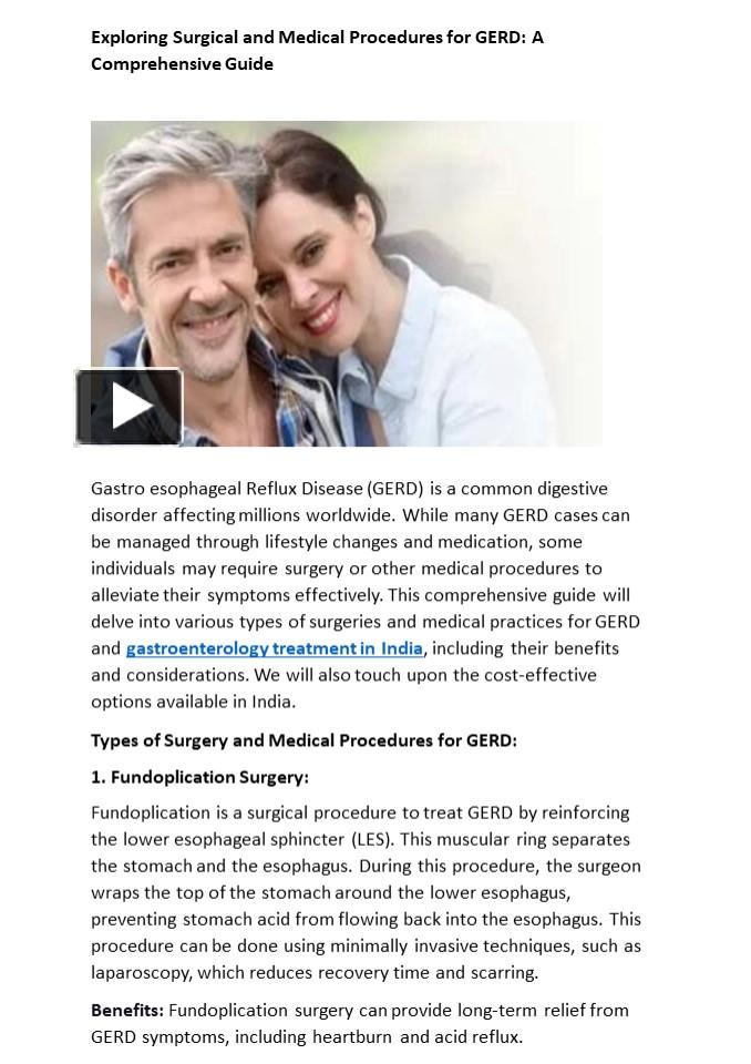 Exploring Surgical and Medical Procedures for GERD presentation | free ...