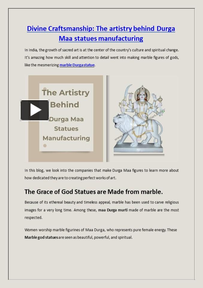 Divine Craftsmanship: The Artistry Behind Durga Maa Statues ...