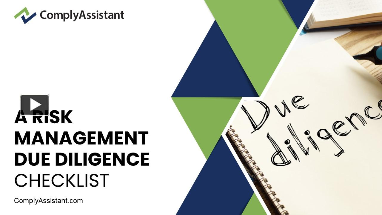 PPT – A Risk Management Due Diligence Checklist PowerPoint presentation ...