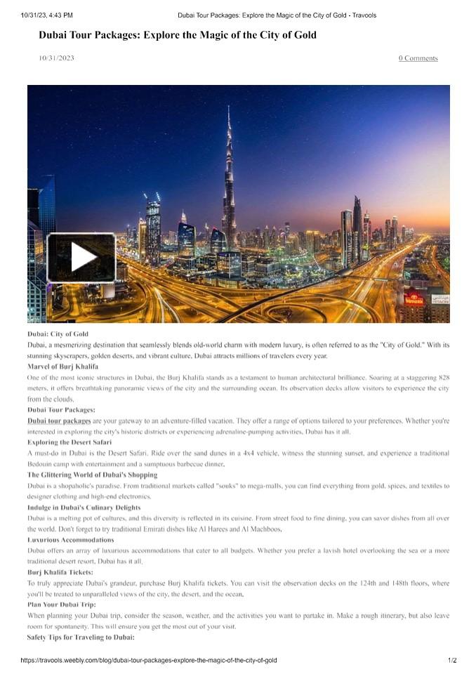 Dubai Tour Packages: Explore the Magic of the City of Gold presentation ...
