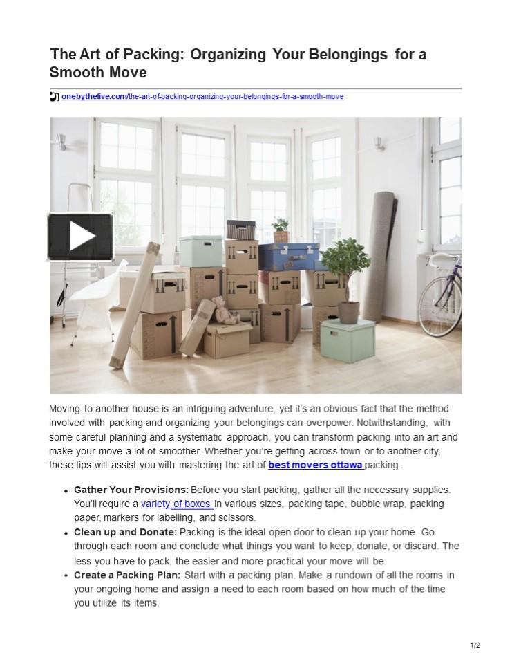PPT – The Art of Packing Organizing Your Belongings for a Smooth Move ...
