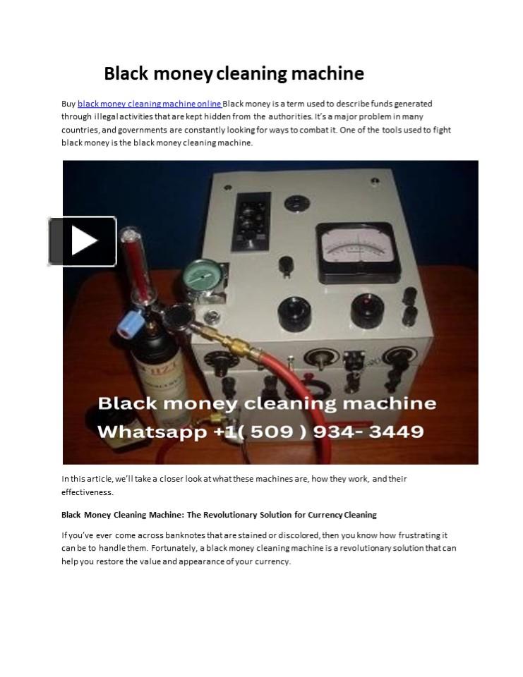 Black money cleaning machine presentation | free to download