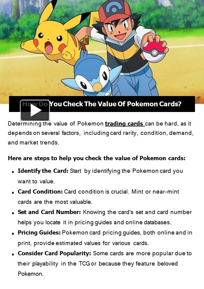 How Do You Check The Value Of Pokemon Cards? presentation | free to ...