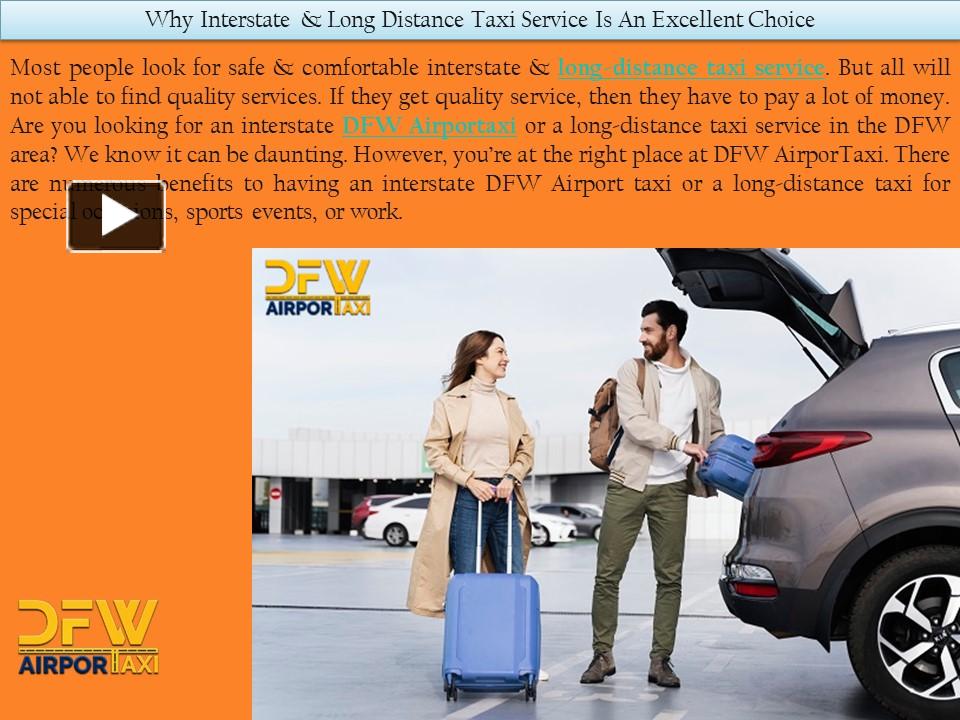 Why Interstate & Long Distance Taxi Service Is An Excellent Choice ...