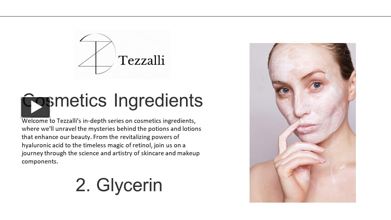 Series - Cosmetics Ingredients - Glycerin - Presentation presentation ...