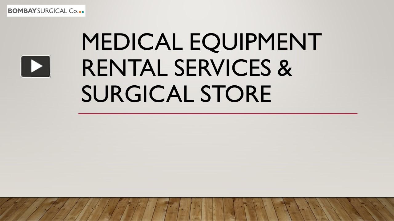 Medical Equipment Rental Services & Surgical Store presentation | free ...
