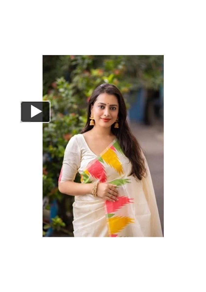 PPT – IVORY TEMPLE DEAIGN SILK SAREE. PowerPoint presentation | free to ...